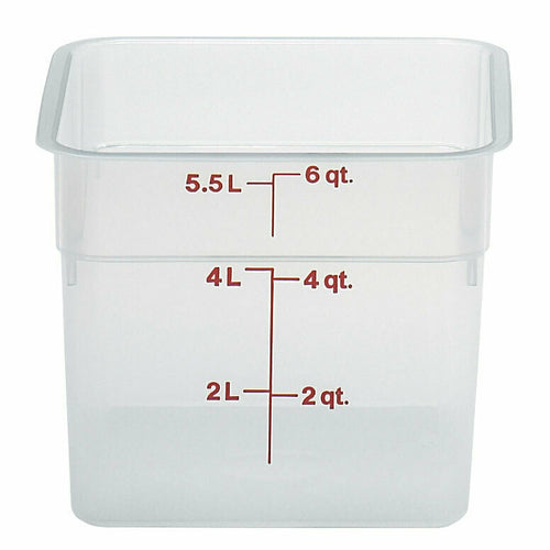 Cambro 6SFSPP190 | CamSquarer Food Container | 6 qt. Red Polypropylene ...